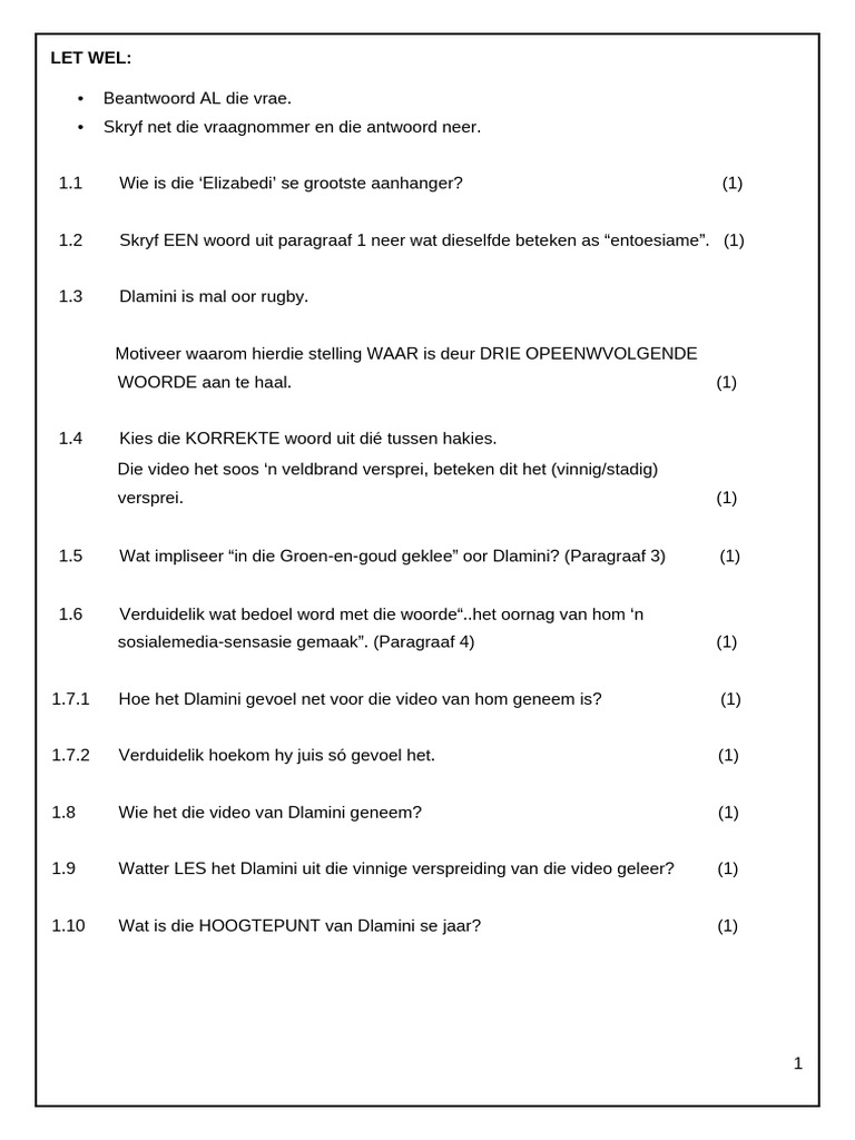 March GR 12 2026 Test Afr | PDF
