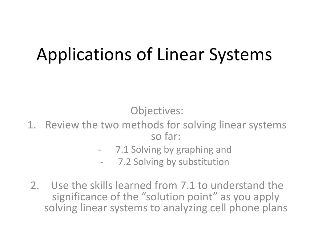 Solving Linear Systems in Real Life | PDF | Teaching Methods & Materials