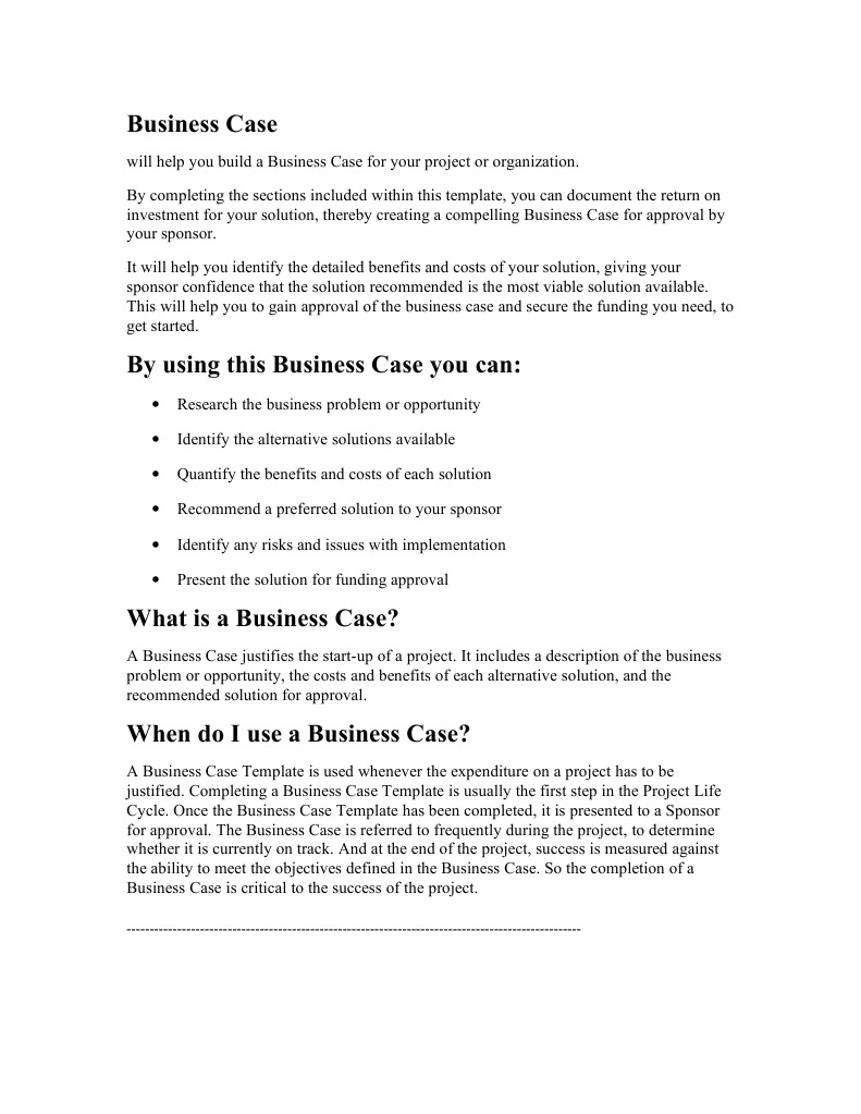 Business Case and Feasibility Study Guide | PDF | Business