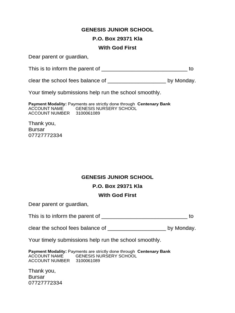 Fees Reminder | PDF