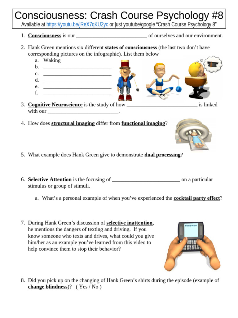 Crash Course Psychology 8 Consciousness | PDF