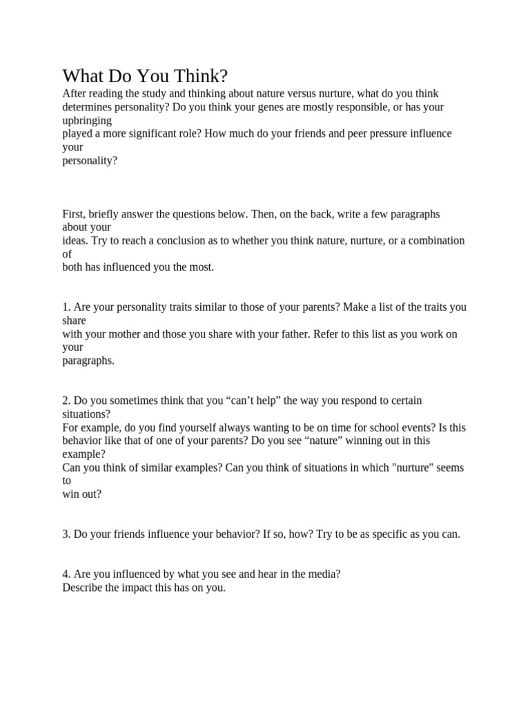What Do You Think | PDF