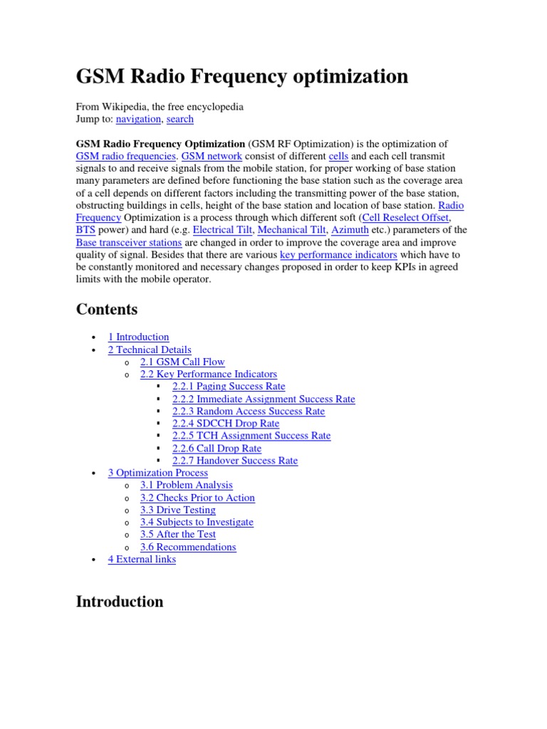 GSM Radio Frequency Optimization | PDF | Radio Technology | Radio