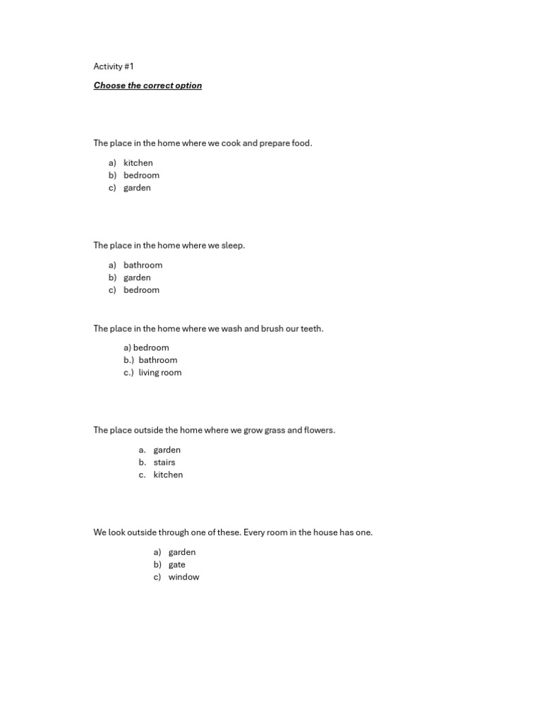 Vocabulary Homes PDF Version | PDF