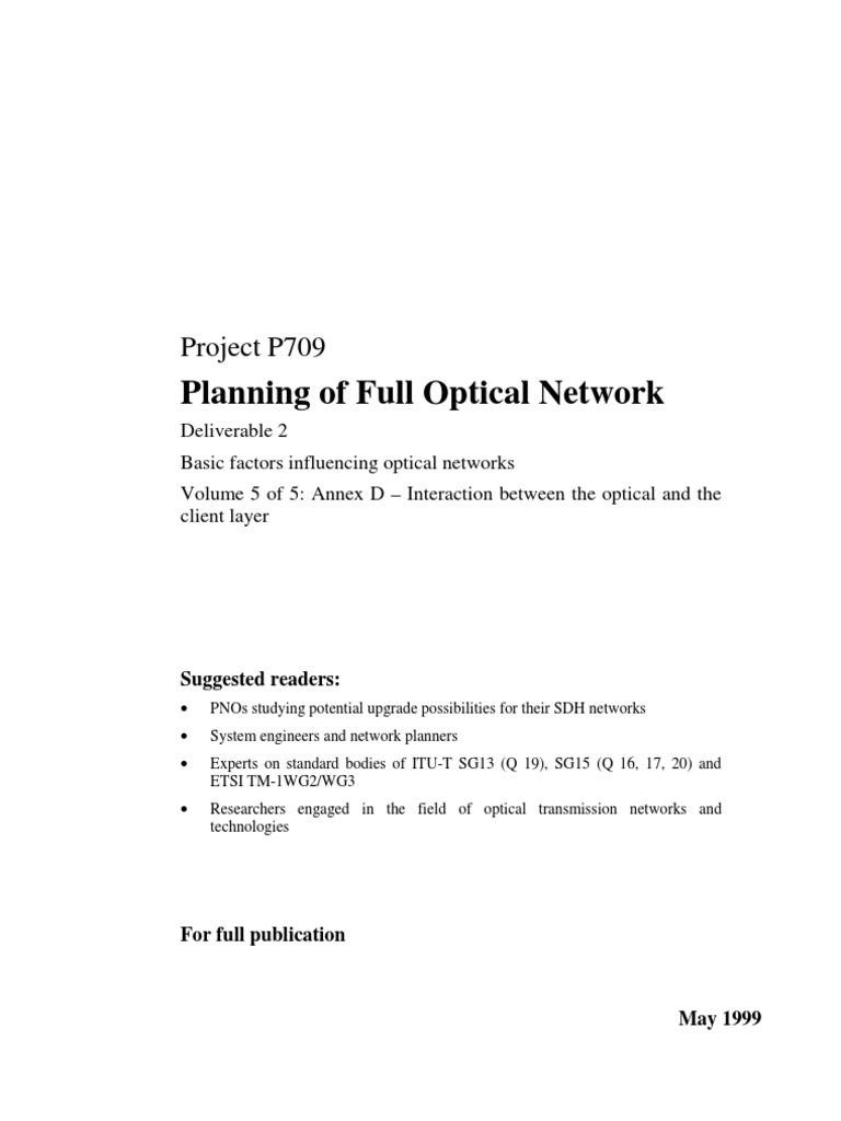 Optic Fiber Network Planning | PDF | Osi Model | Computer Network