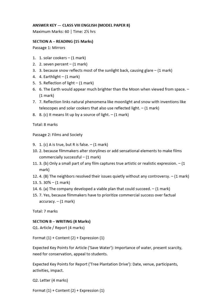 English Viii Set 8 Ms 2025-26 | PDF | Empathy | Dream