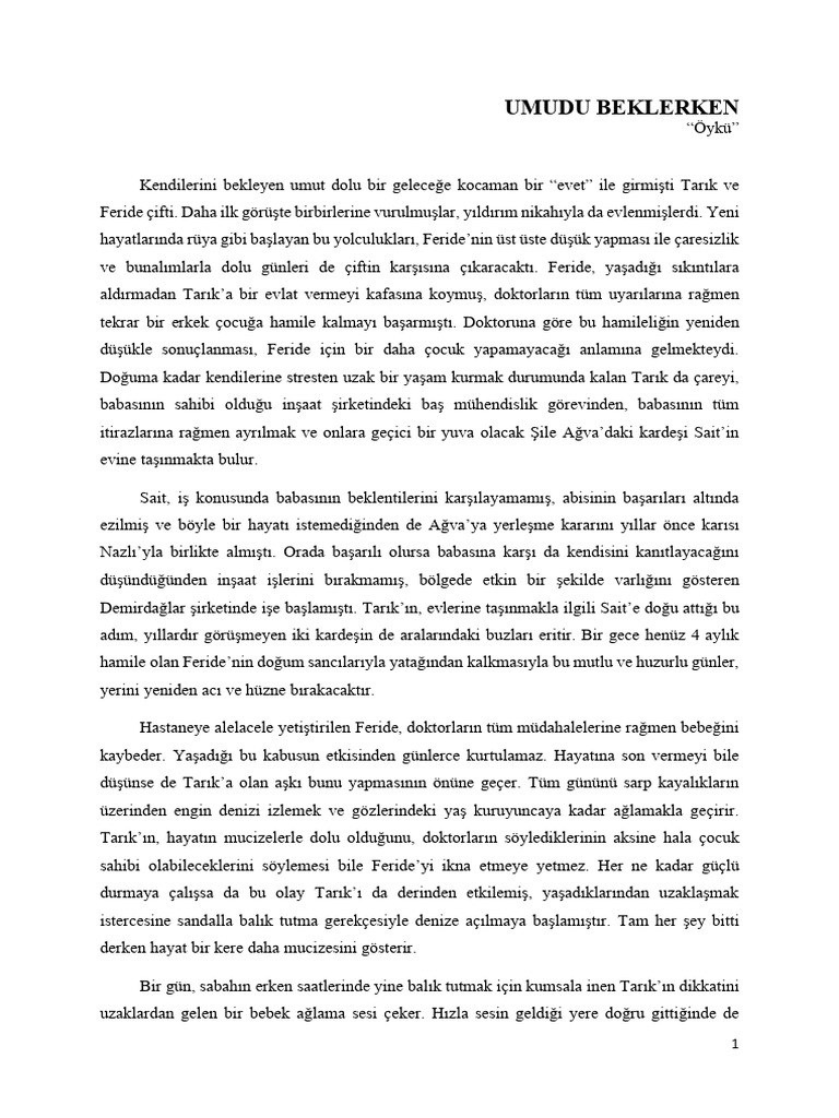 Umudu Beklerken Oyku Ornek | PDF