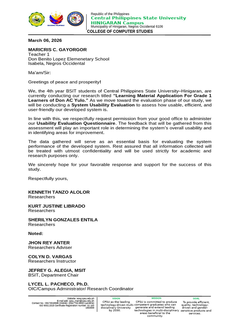 DON AC YULO Usability Commu Letter | PDF | Usability