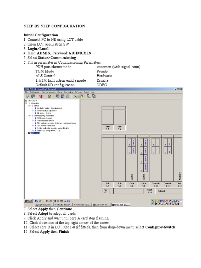 Step by Step Configuration OMS1240 | PDF | Computer Networking ...