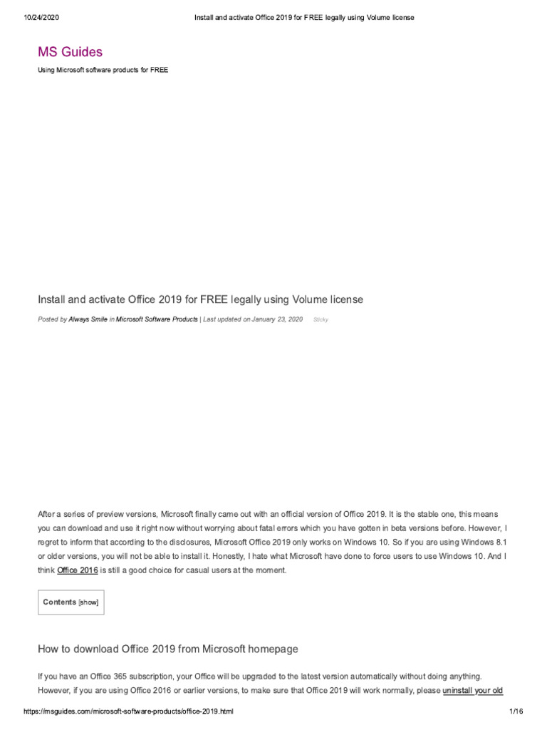 Install and Activate Office 2019 For FREE Legally Using Volume License ...