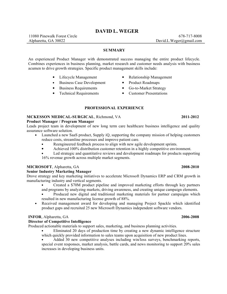 David L Weger Resume | PDF