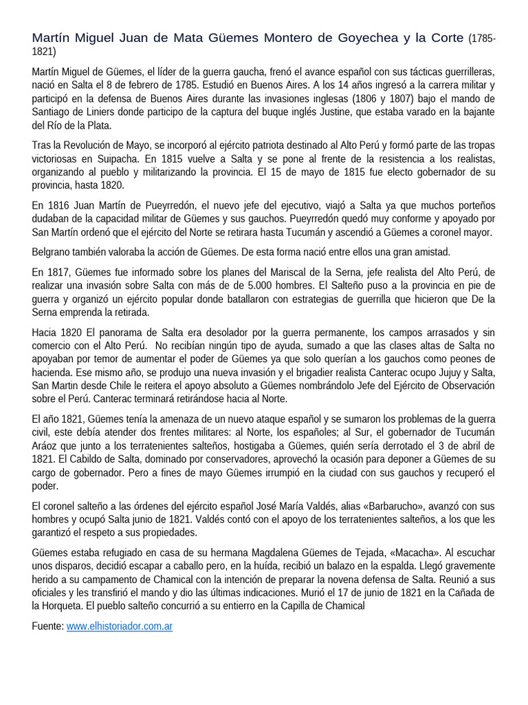 Guemes | PDF | Conflictos | Operaciones militares