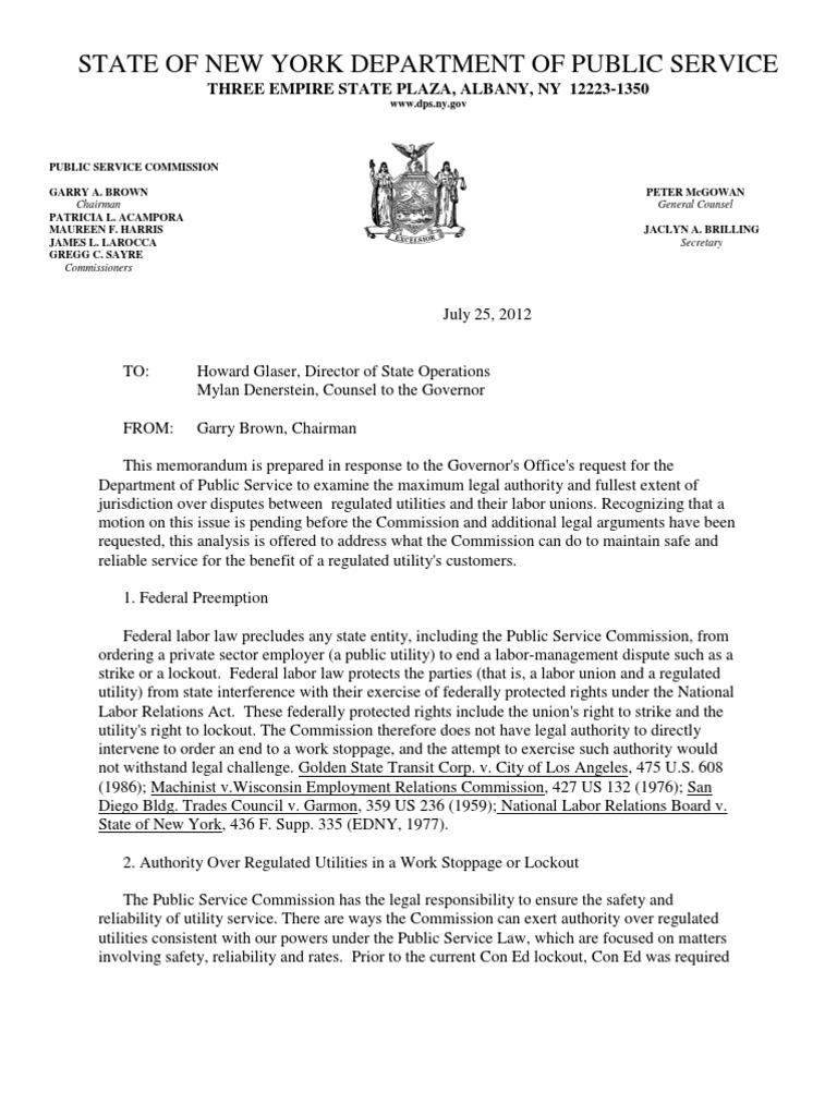 Memo From PSC | Lockout (Industry) | Strike Action | Free 30-day Trial ...