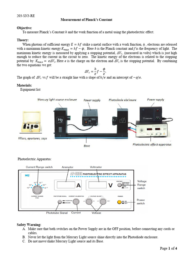 Lab 6 Photoelectric Effect | PDF | Photoelectric Effect | Electromagnetism