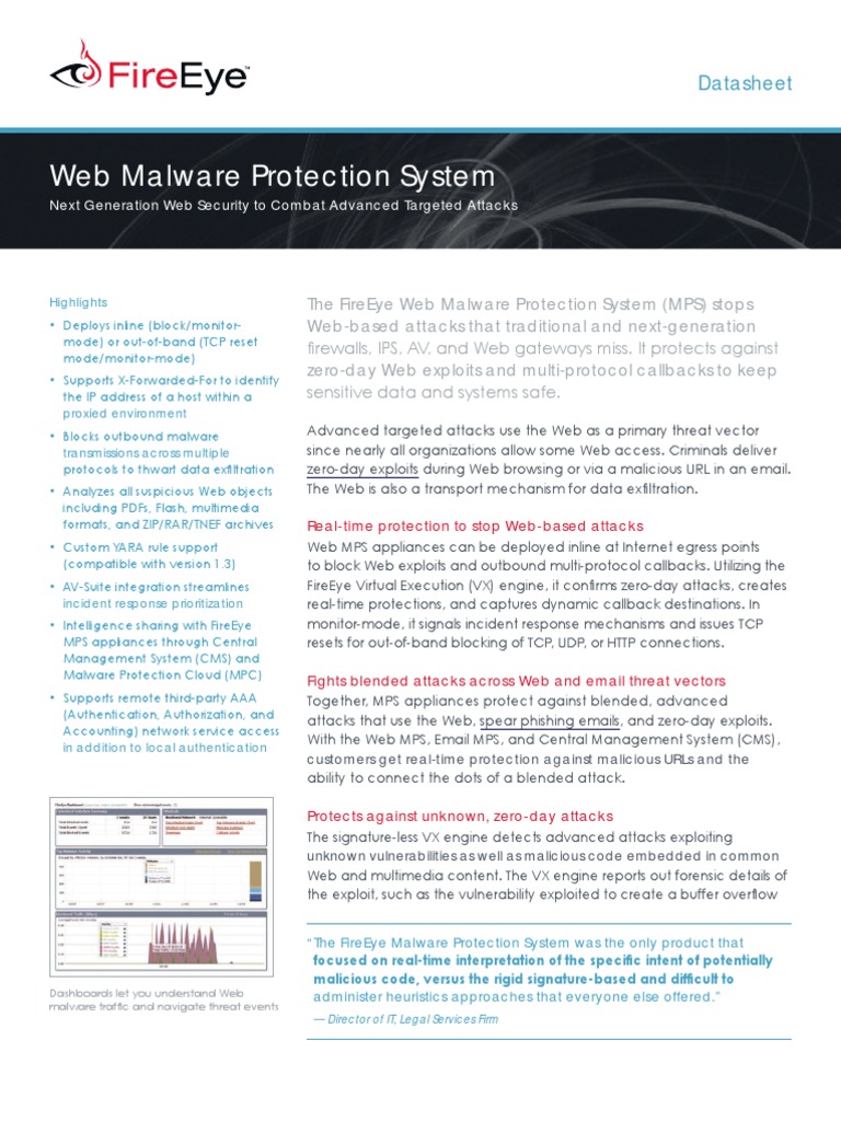 FireEye Web Malware Protection System Stops Web-Based Attacks | Download Free PDF | Malware ...