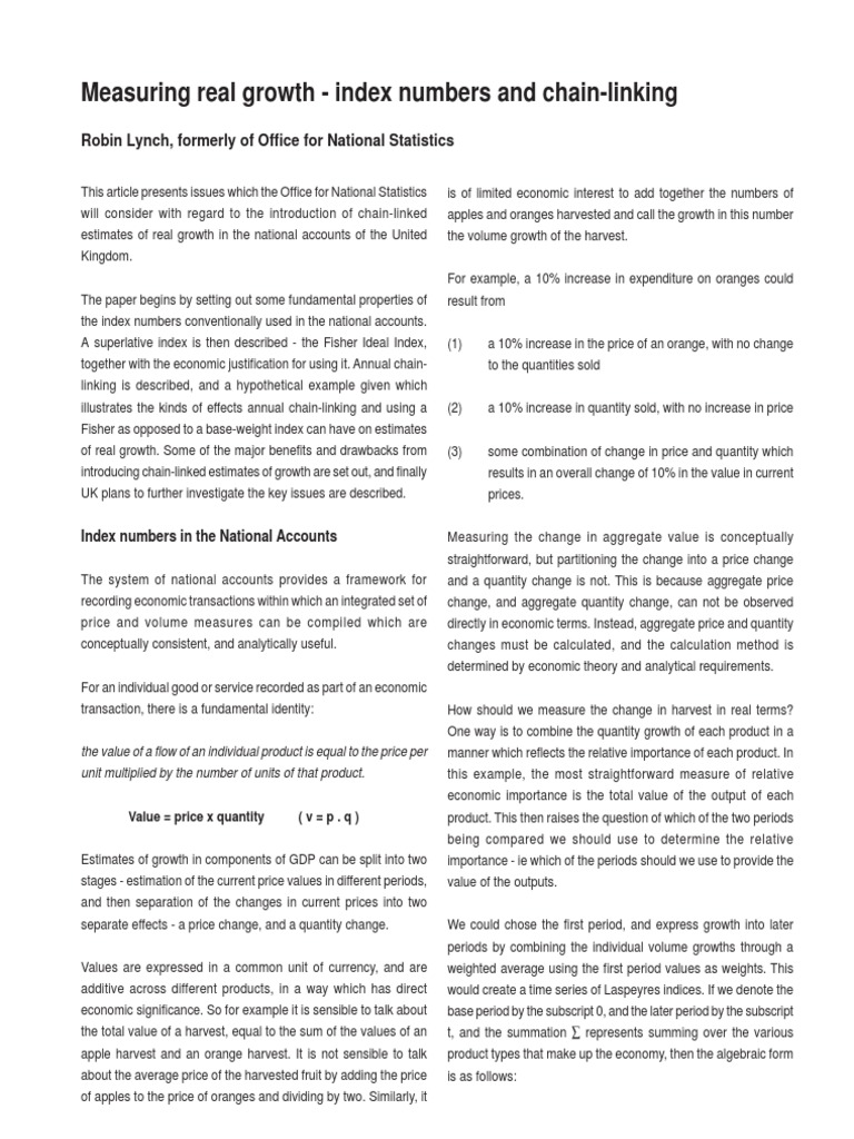 Measuring Real Growth | PDF | Price Indices | Index (Economics)