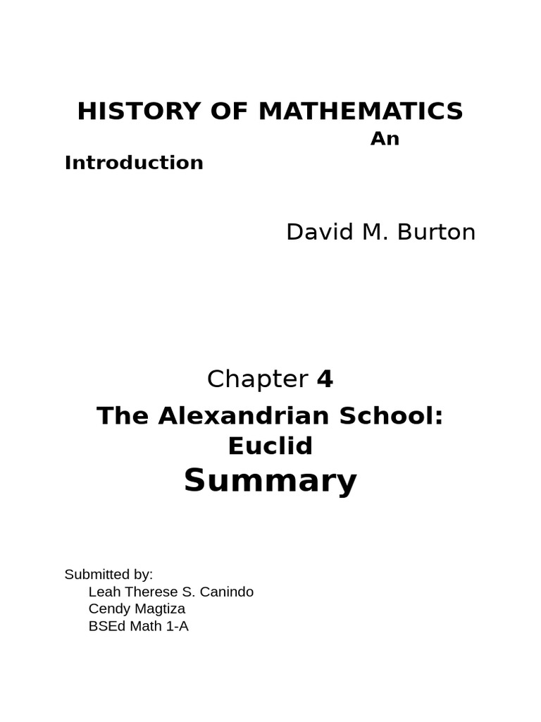 History of Math-Summary | PDF | Axiom | Euclidean Geometry