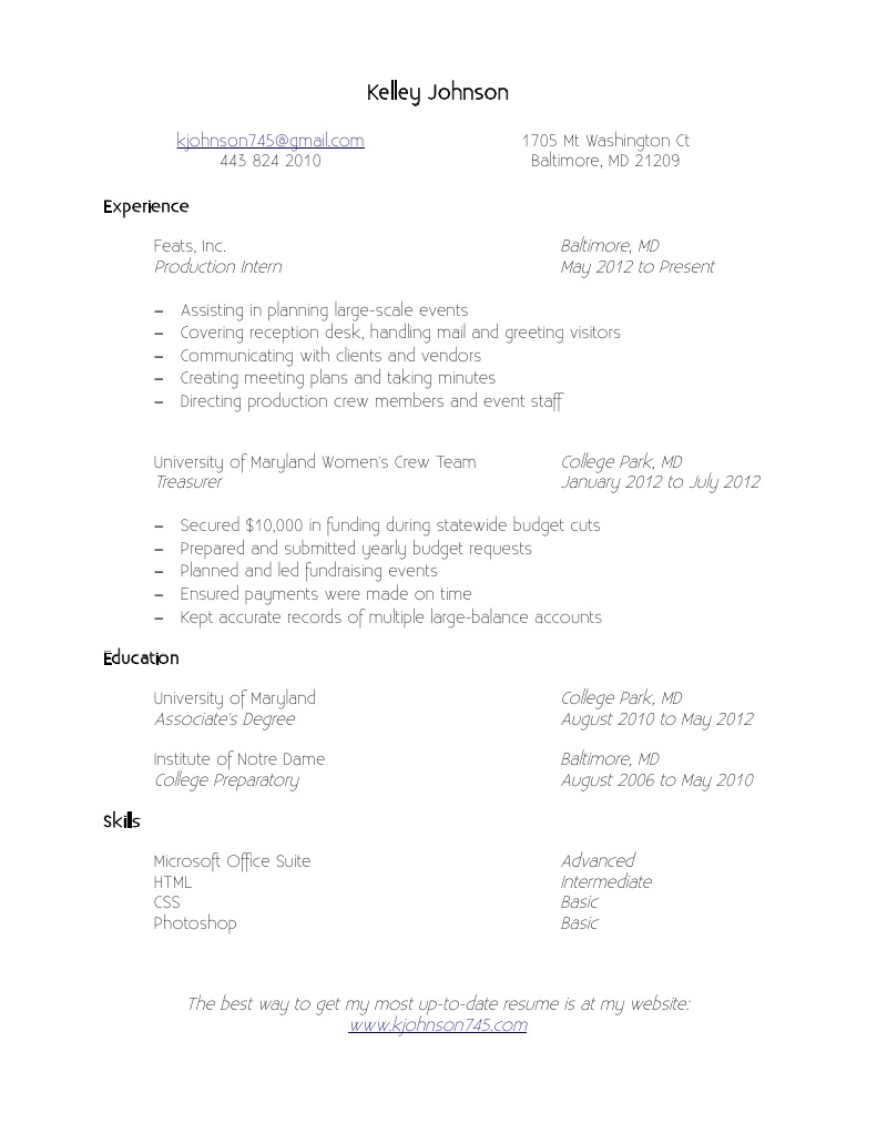 Kelly Johnson's Professional Resume | PDF