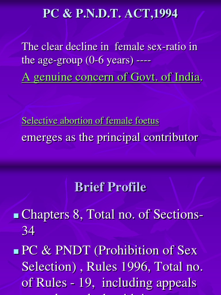 Pre Natal Diagnostic Techniques Act 1994 Pdf Human Reproduction