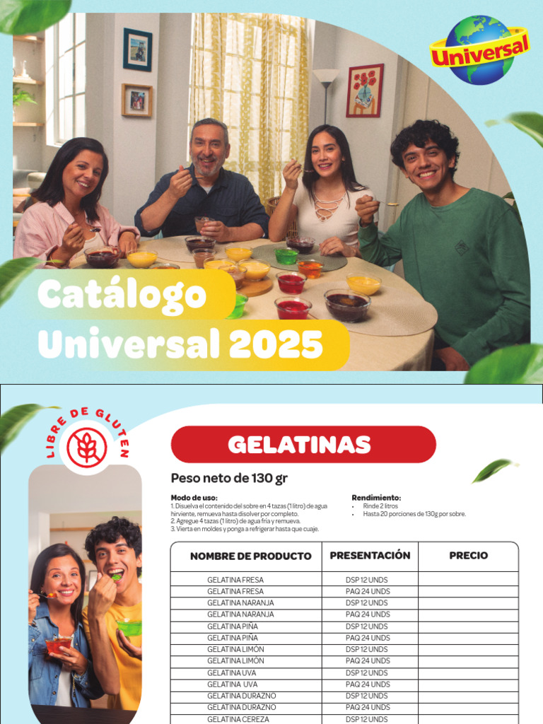 Catalogo Universal 2025 DEX | PDF | Postres | Confitería