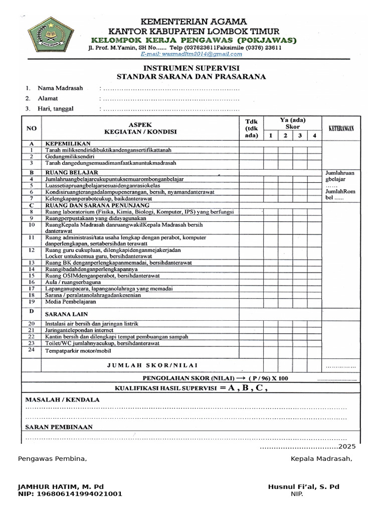 INSTRUMEN SARPRAS | PDF