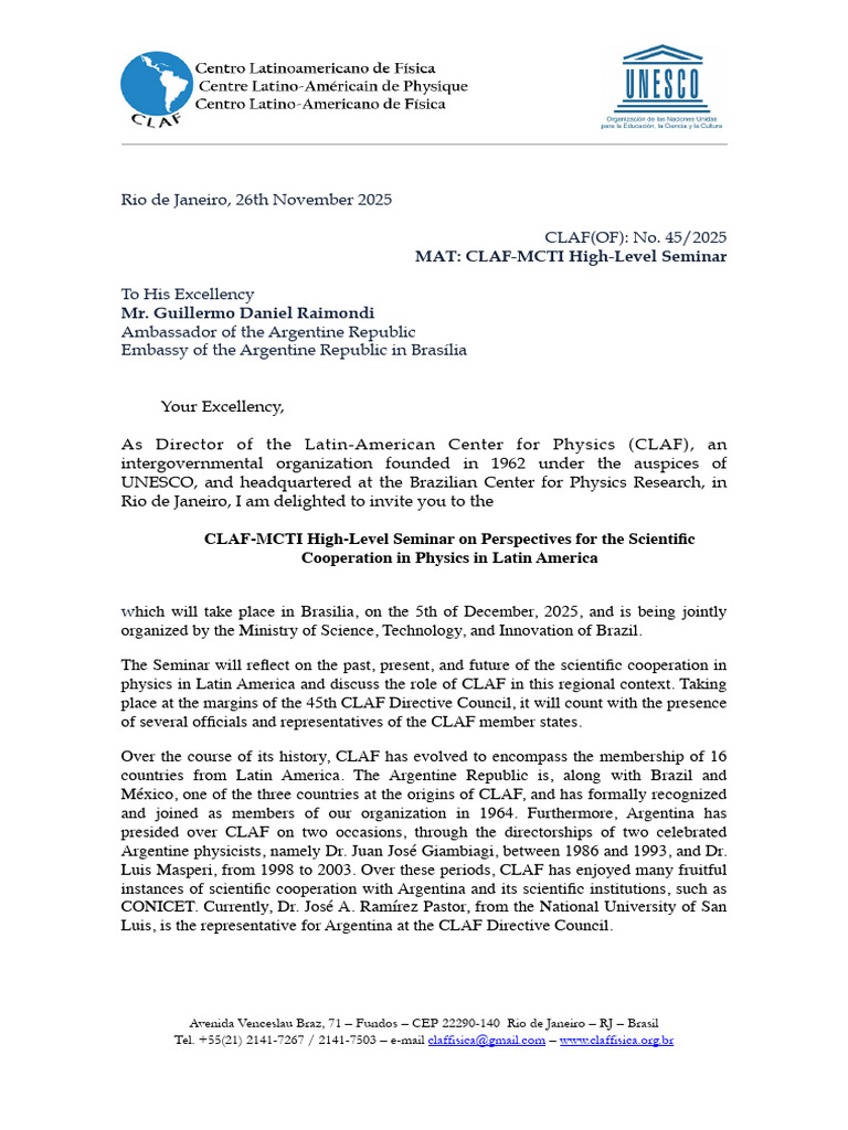 CLAF OF4525 HighLevelSeminar Argentina | PDF | Latin America | Argentina
