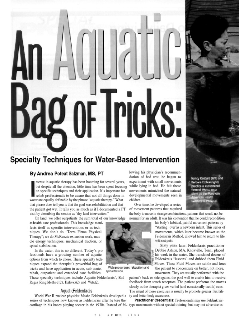 Watsu and Aquatic Therapy Techniques | PDF