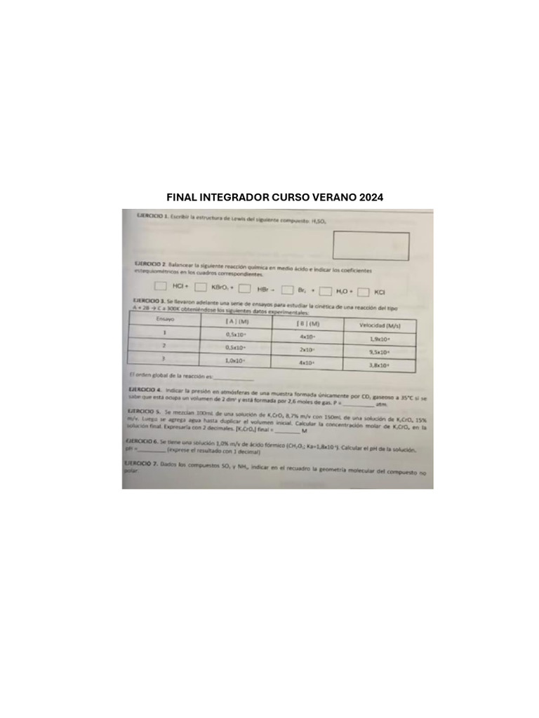 Quimica Idoyaga Modelo Final ( Verano) | PDF