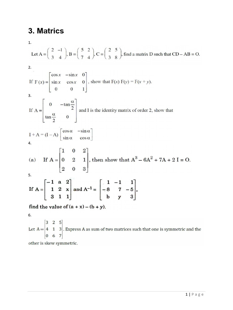 Matrics | PDF