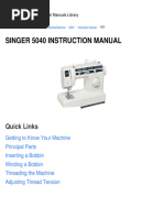Singer 5050C Sewing Machine Manual | PDF | Sewing Machine | Sewing