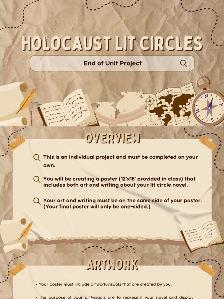 Holocaust Lit Circles End of Unit Project | PDF