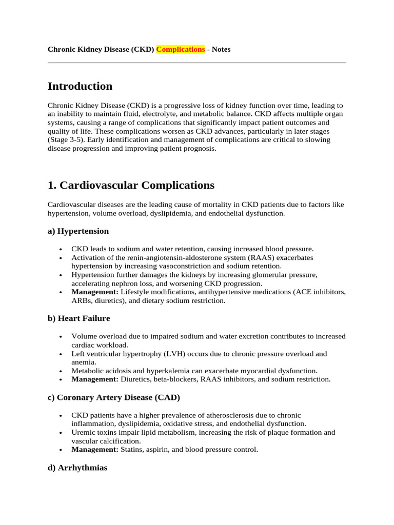 CKD Complications | PDF