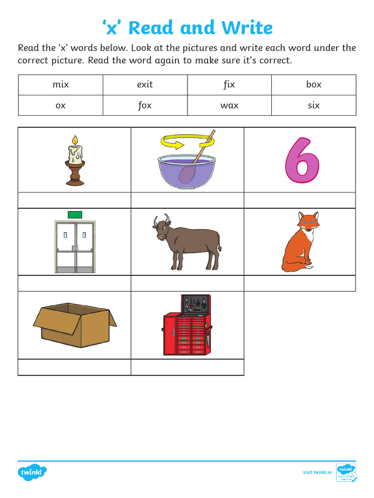 X - Read and Write Activity Sheet | PDF