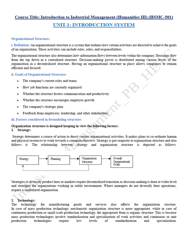 Unit-1 Introduction System | PDF | Job Satisfaction | Organizational ...