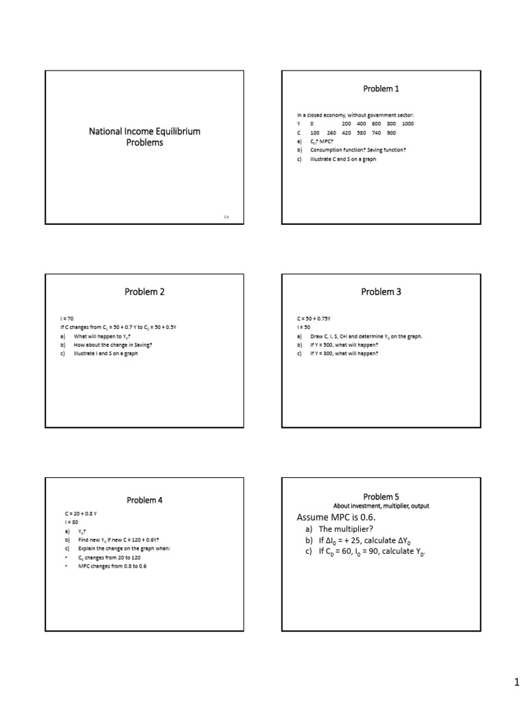 Mac 3 National Income Equilibrium Problems | PDF | Fiscal Multiplier ...