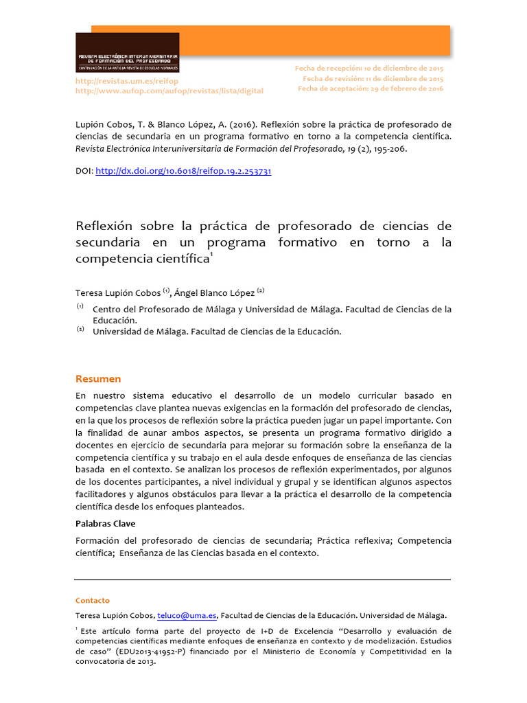 2 Reflexion Sobre La Practica Del Profesorado | PDF | Maestros | Enseñando
