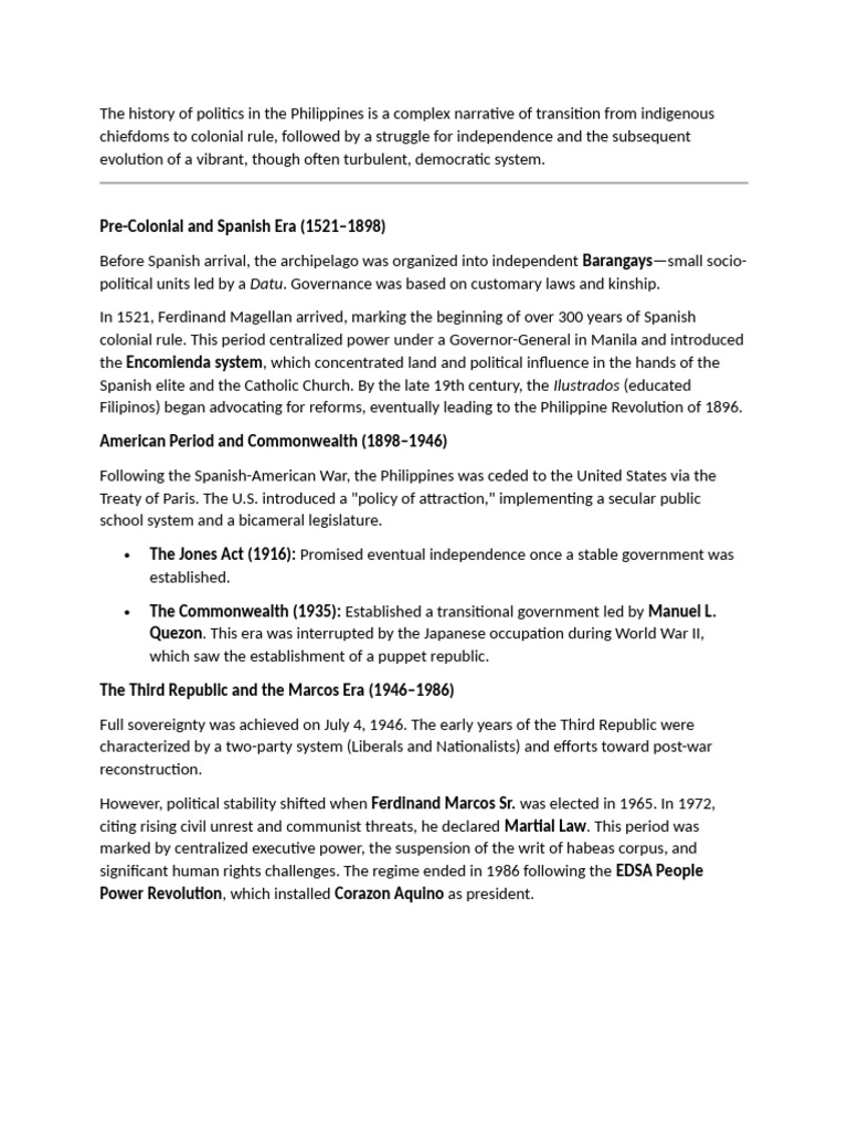 The History of Politics in The Philippines Is A Complex Narrative of ...