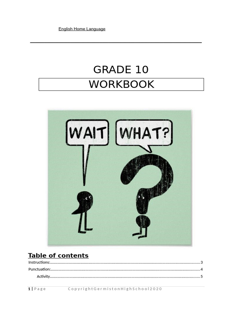Grade 10 Workbook English 2 | PDF | Verb | Perfect (Grammar)
