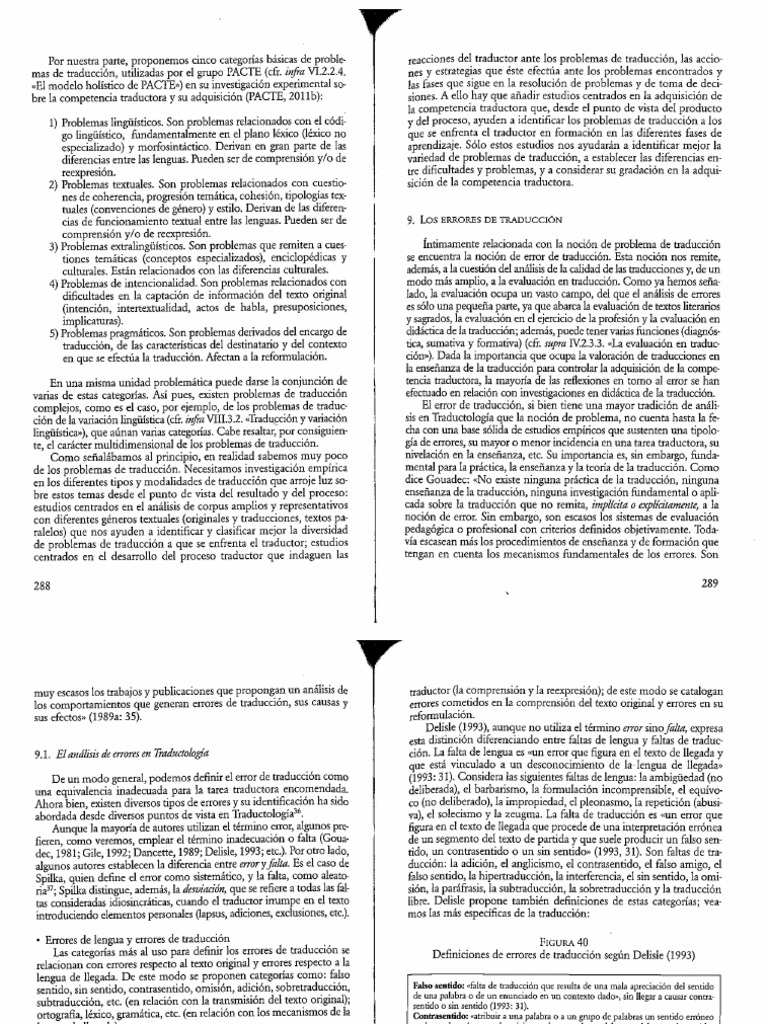 Hurtado 2001 Traduccion y Traductologia Los Errores de Traduccion | PDF