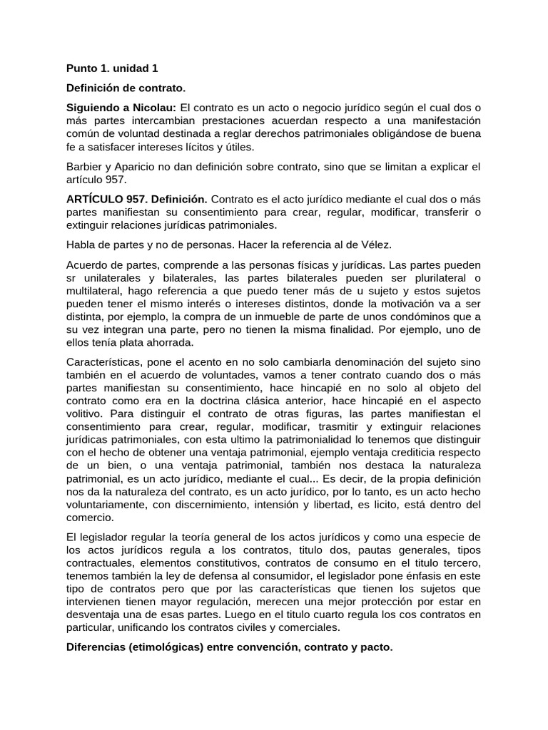 Contratos Profe Brizuela Clases De Fb Transcriptas Pdf Justicia