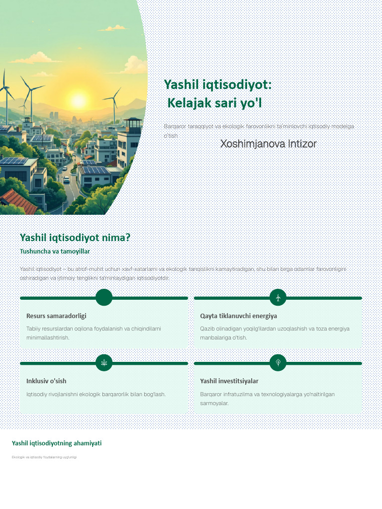 Yashil Iqtisodiyot | PDF