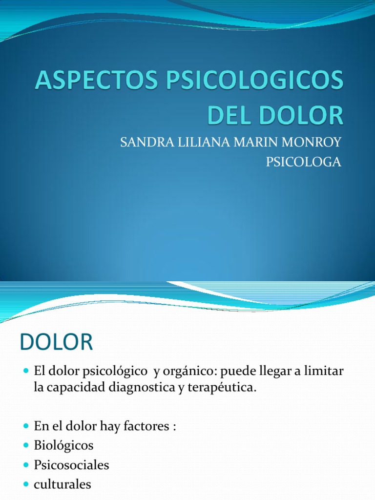 Aspectos Psicologicos Del Dolor | PDF | Dolor | Psique (psicología)