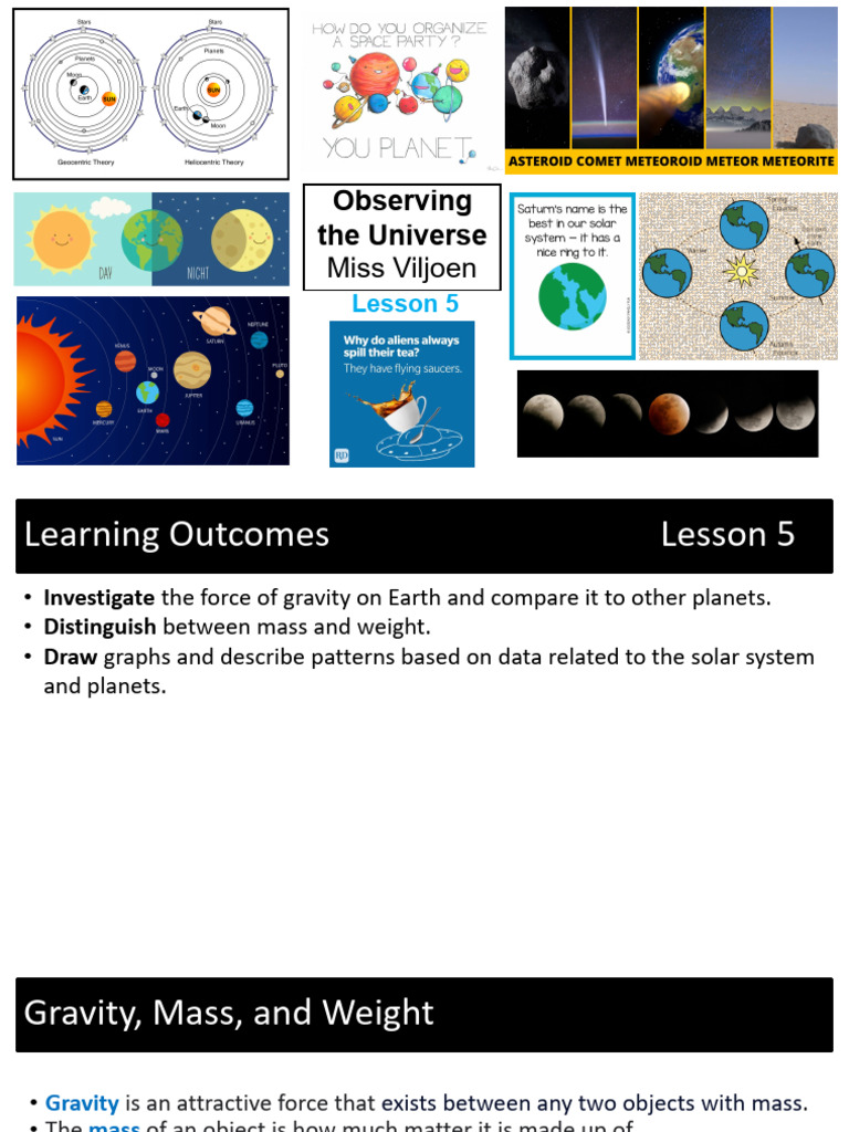 Observing The Universe - Lesson 5 - Gravity | PDF