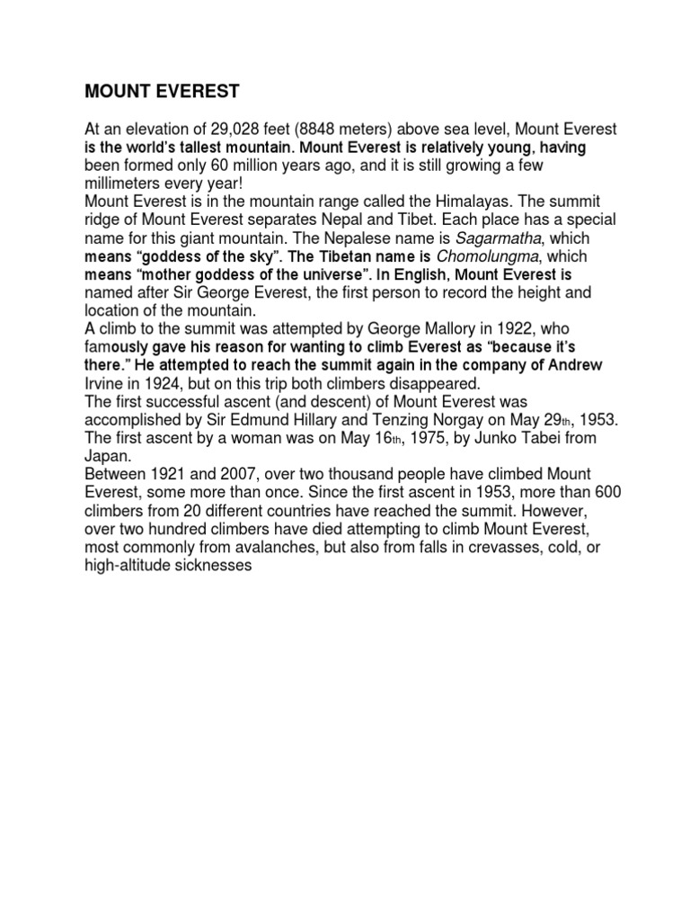 Mount Everest | PDF | Mount Everest | Military Operations