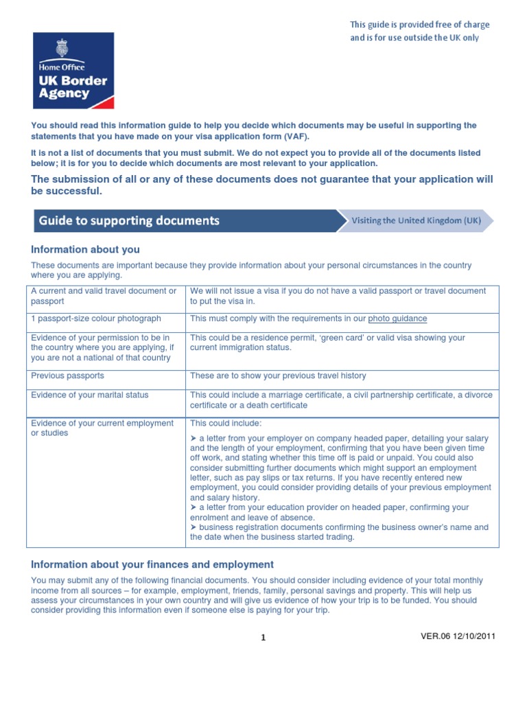UK Visa Application Document Guide | PDF | Travel Visa | Passport
