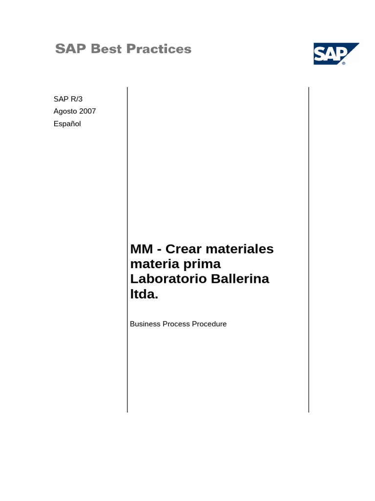 MAN-MM-003 - Creación Material Materia Prima Ballerina | PDF | Oracle ...