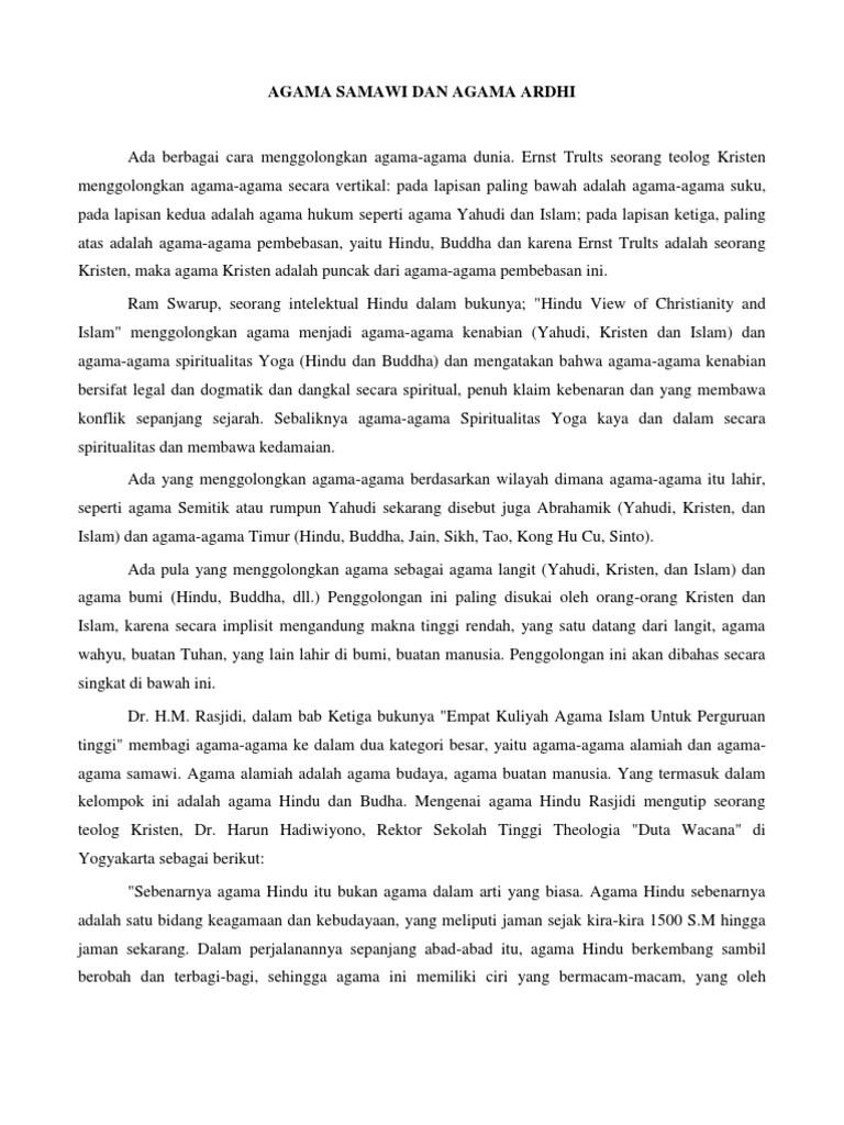 AGAMA SAMAWI DAN ARDHI | PDF