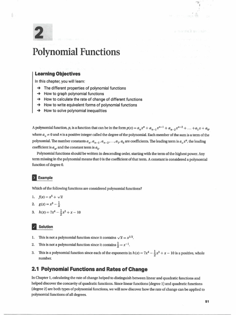 Barron's AP Precalculus 2026 - Chapter 2 - Polynomial Functions | PDF