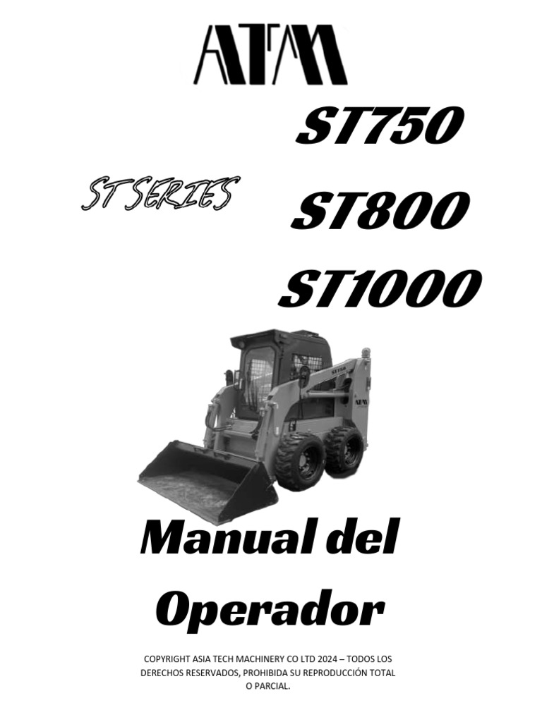 Manual de Usuario Minicargadores ST750 ST800 ST1000 2024 | PDF | Motor ...