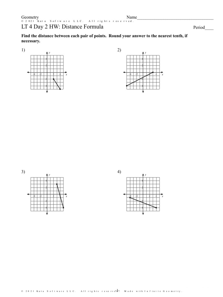 LT 4 Day 2 HW Distance Formula | PDF
